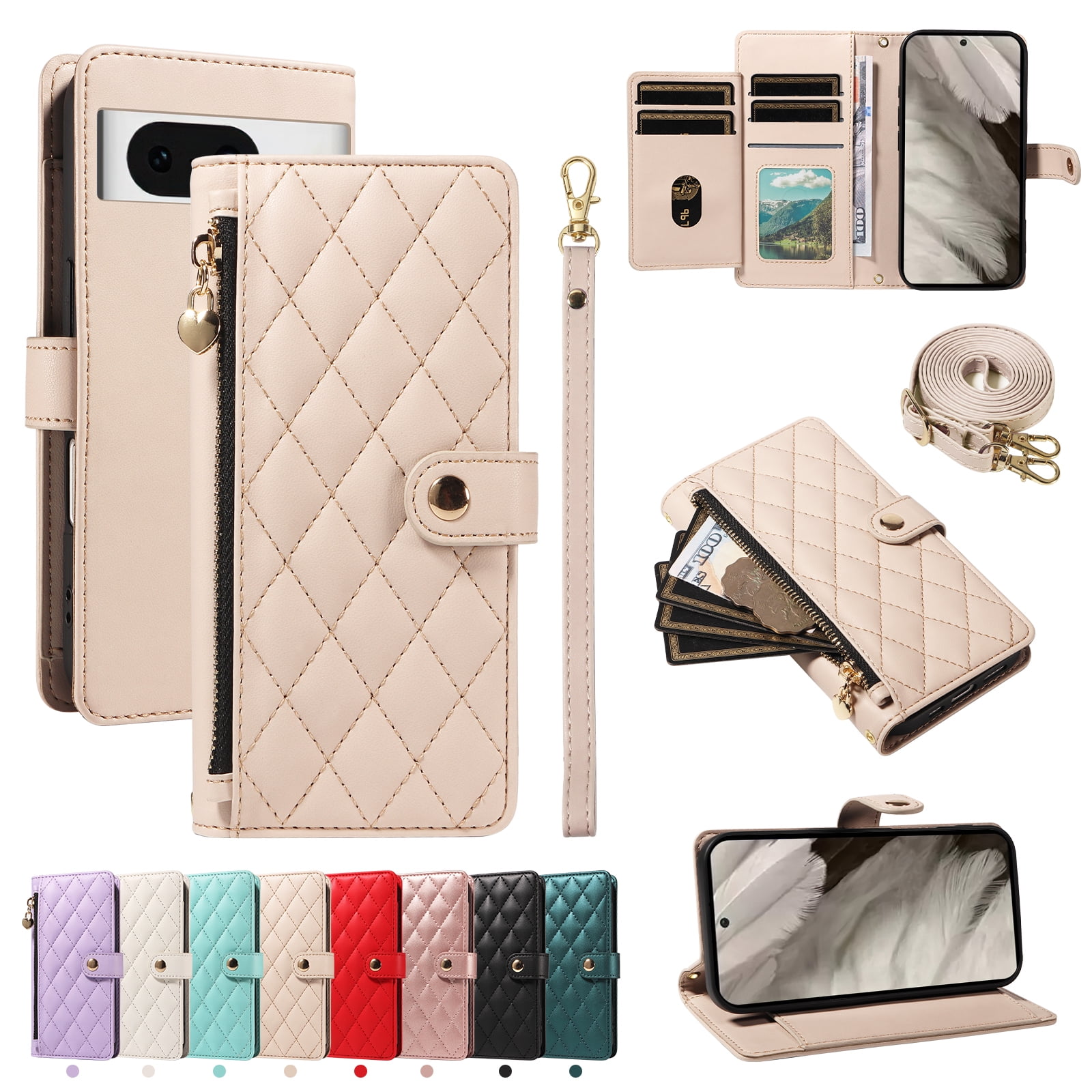 Compatible with Google Pixel 8 Wallet Case – Drop Tested PU Leather ...