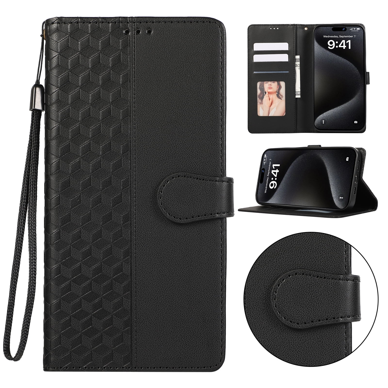 Compatible with Google Pixel 8 Wallet case Kickstand with RFID Blocking ...