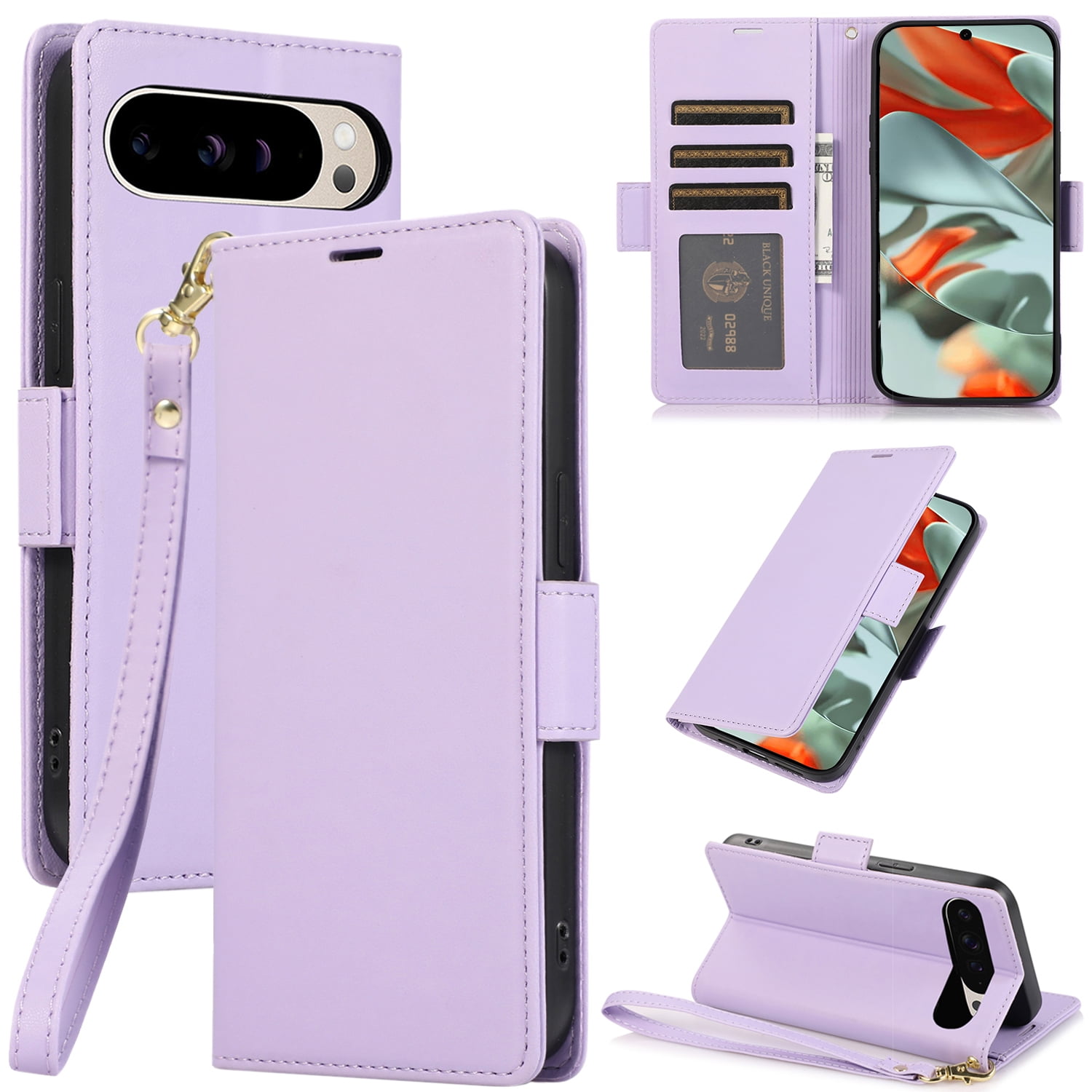 Compatible with Google Pixel 8A Wallet Case with Credit Card Holder & Cash Slot, RFID Blocking ...