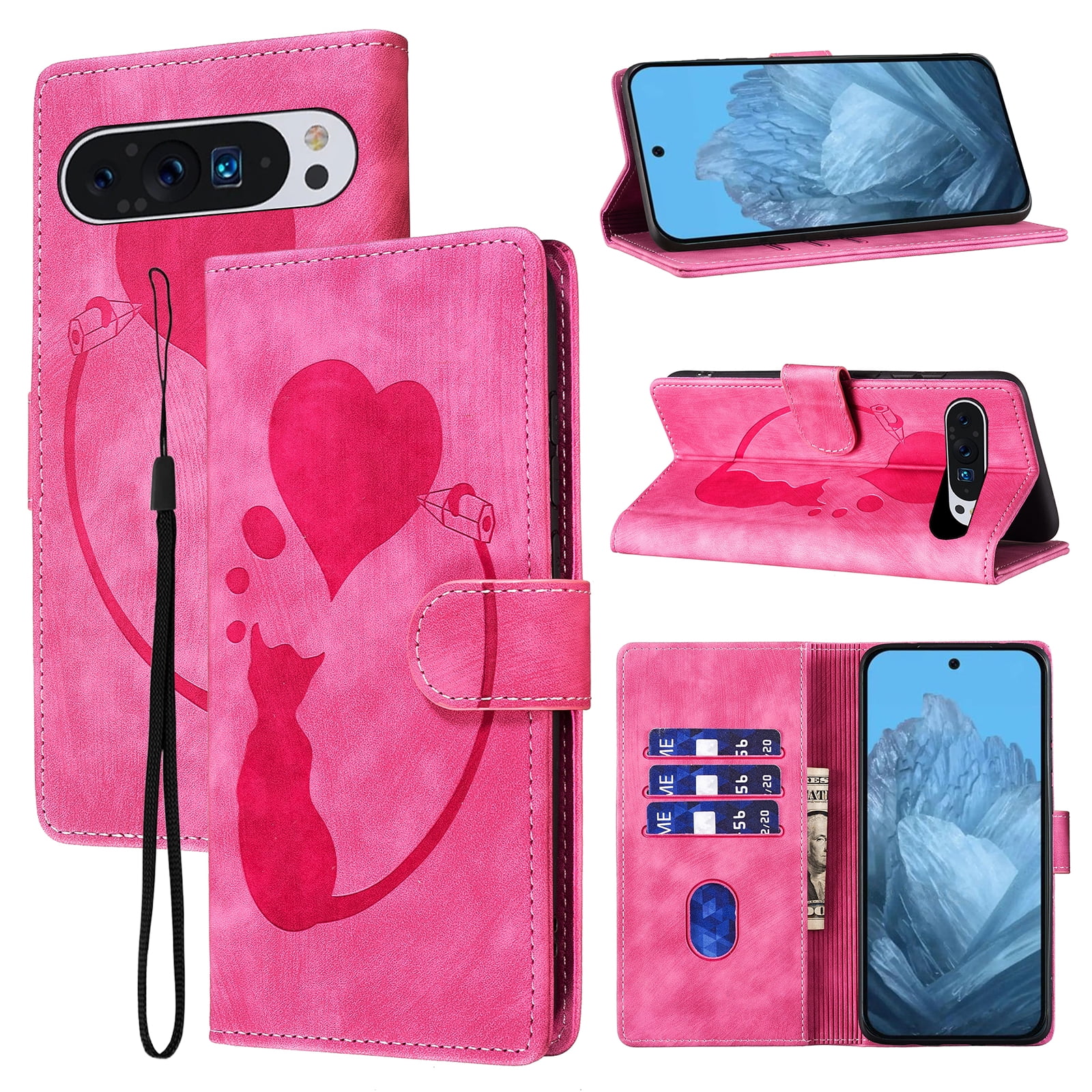 Compatible with Google Pixel 9 Pro Case Wallet Case with Kickstand ...