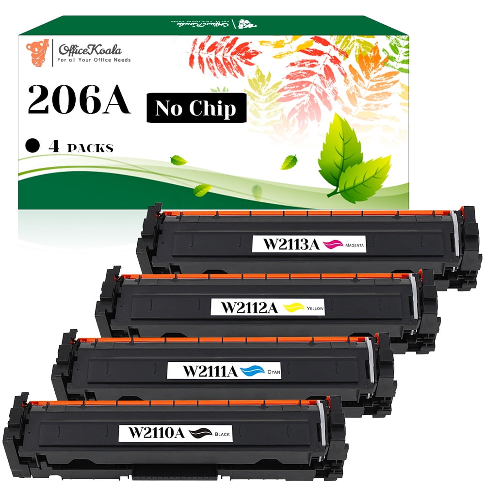 Compatible HP 206A Black/Cyan/Magenta/Yellow Toner Cartridges(No Chip ...