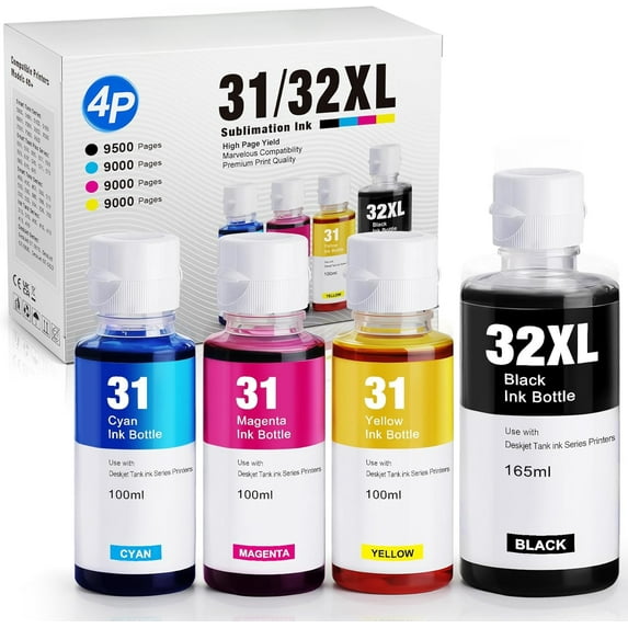 Compatible for HP 31xl Color HP 32xl Black Ink Bottle for HP Smart Tank ...