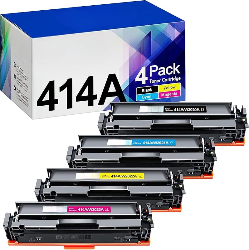 Compatible for HP 414A Toner cartridges 4 Pack (with Chip) Replacement ...