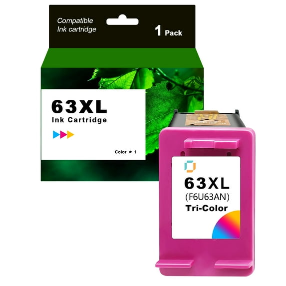 Compatible HP 63XL (F6U63AN) High-Yield Tri-Color Ink Cartridge 1 Pack ...