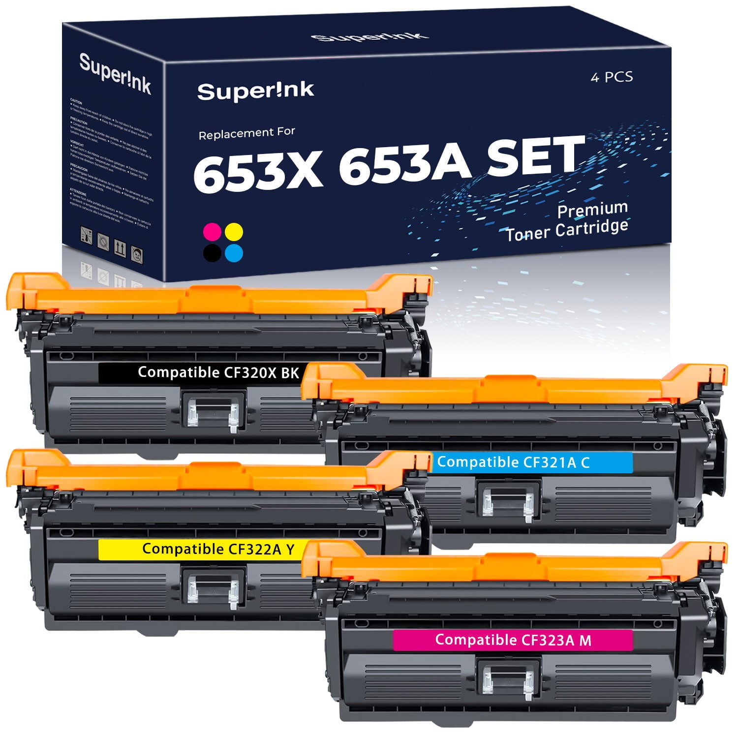 Compatible HP 653X / 653A Toner Cartridge Set for HP M680 By Superink ...