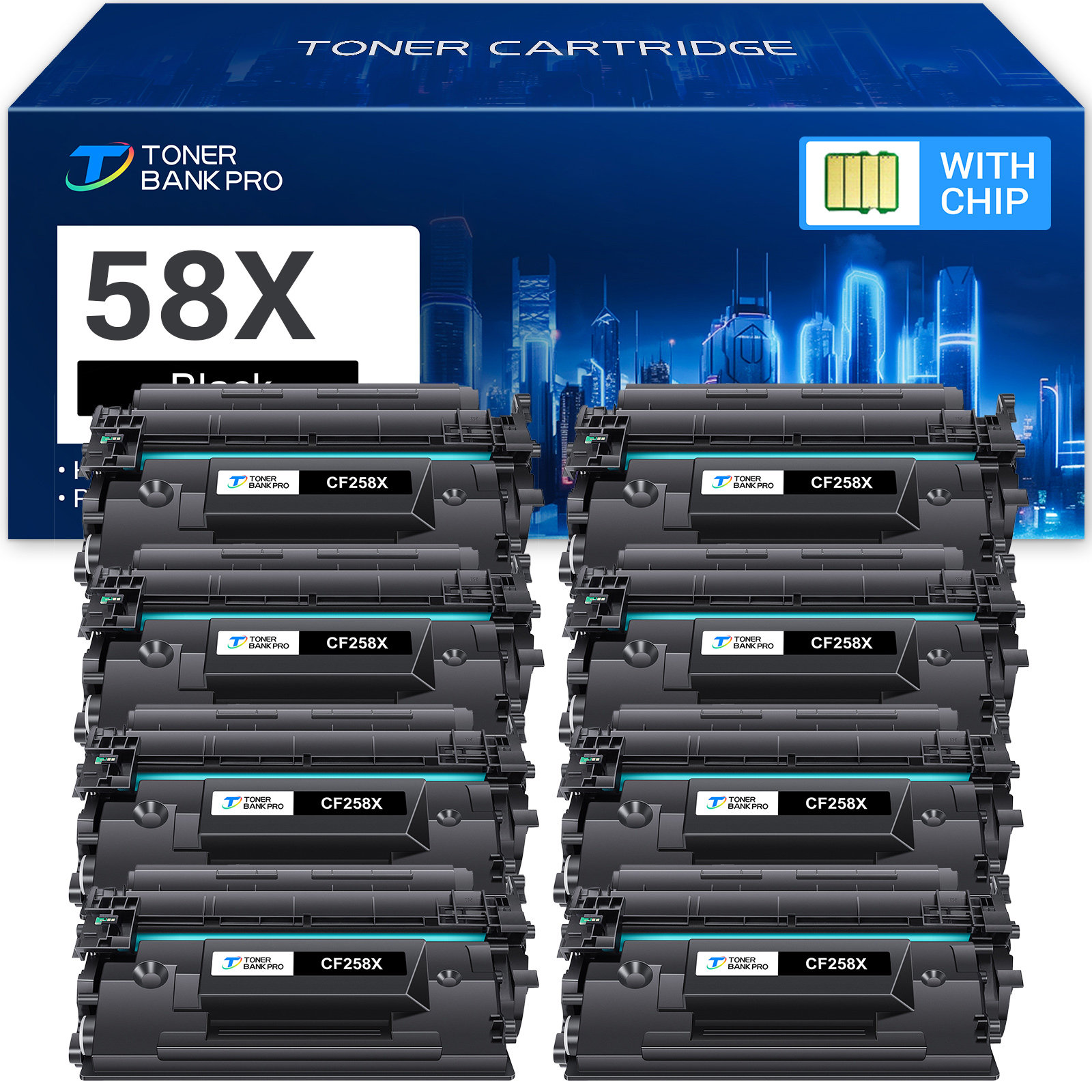 Compatible for HP CF258X 58X Black High Yield Toner Cartridge (with ...