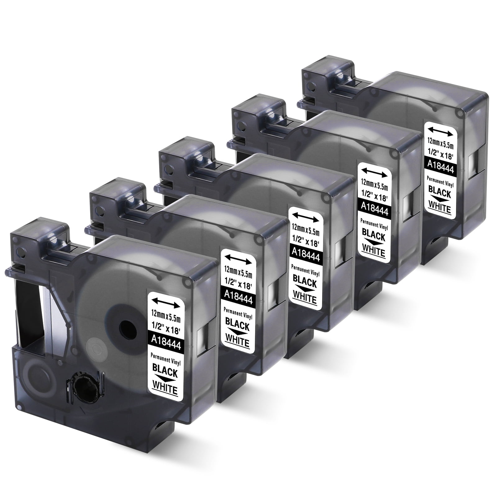 Compatible Industrial Label Tape Replacement for DYMO Rhino 18444 Permanent Vinyl Label Tape ...