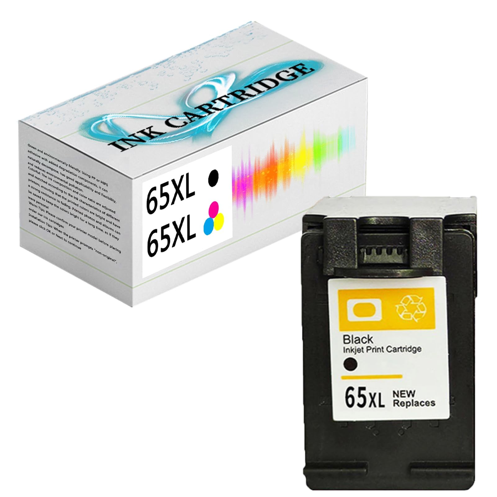 Compatible Ink Cartridge 65XL Black replacement for Deskjet 2655 3720 ...