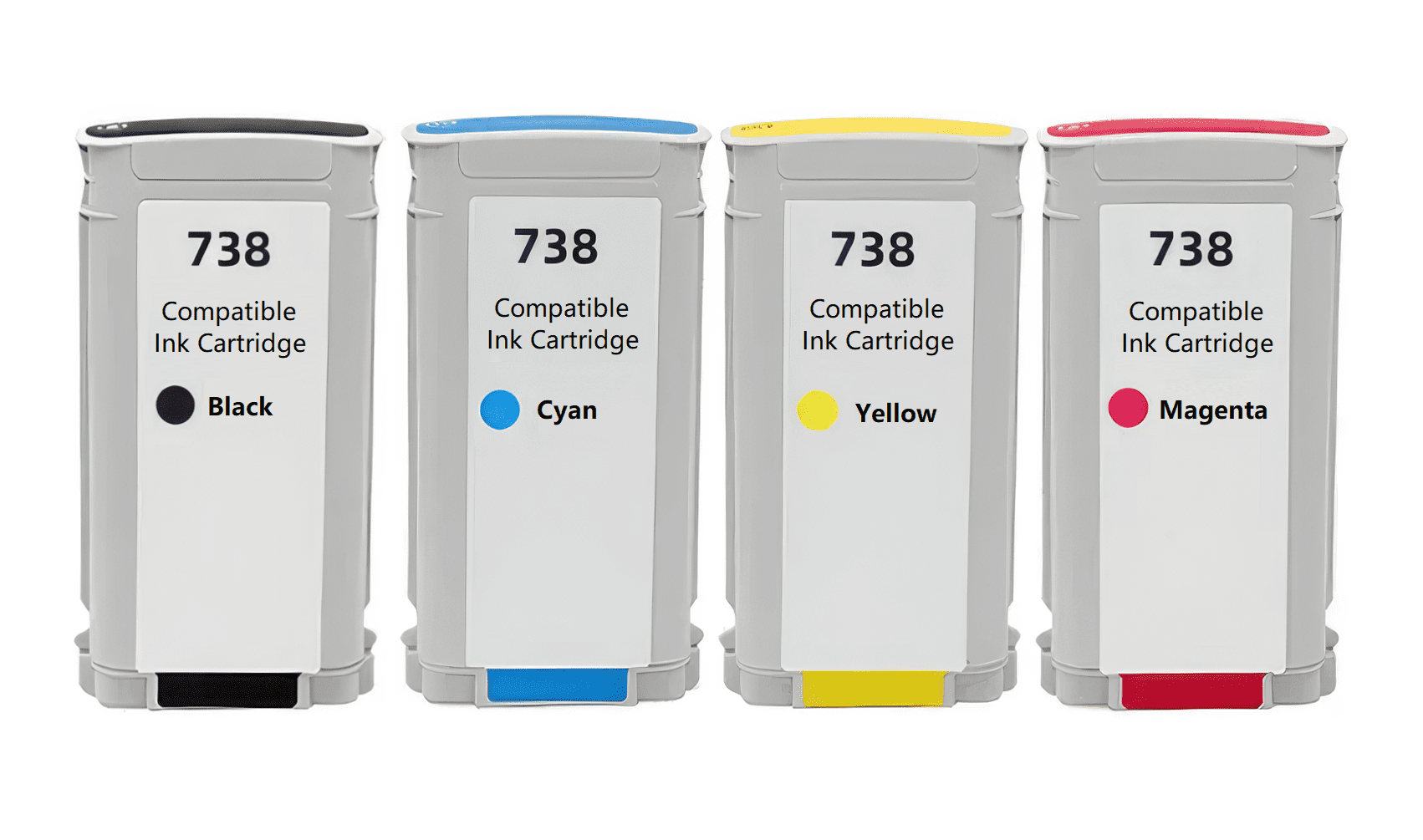 Compatible Ink Cartridge 738 Replacement Ink for HP T850 T950 (Pack of ...