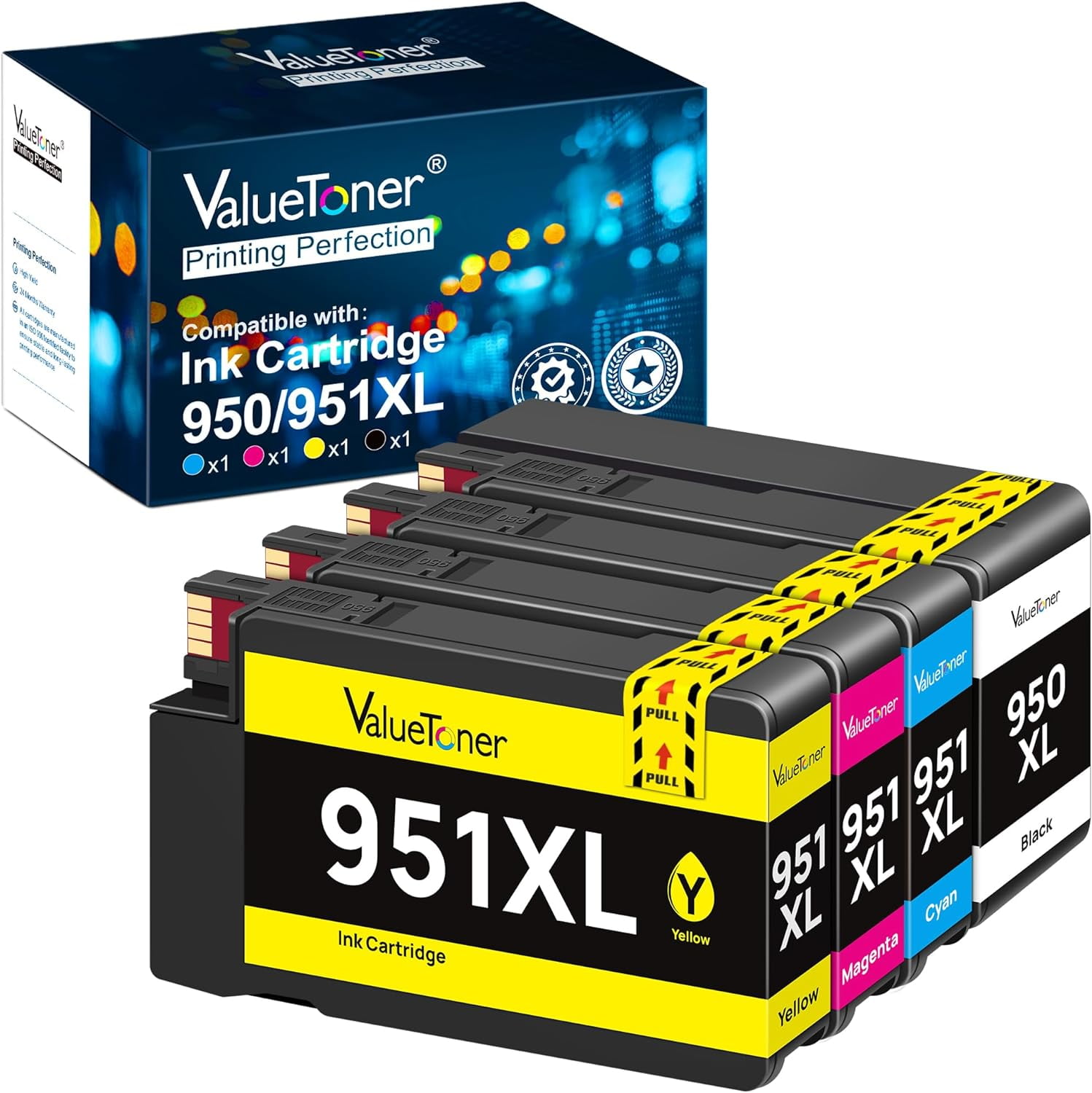 Compatible Ink Cartridge Replacement for HP 950XL 951XL 950 XL 951 XL for Officejet Pro 8600 ...