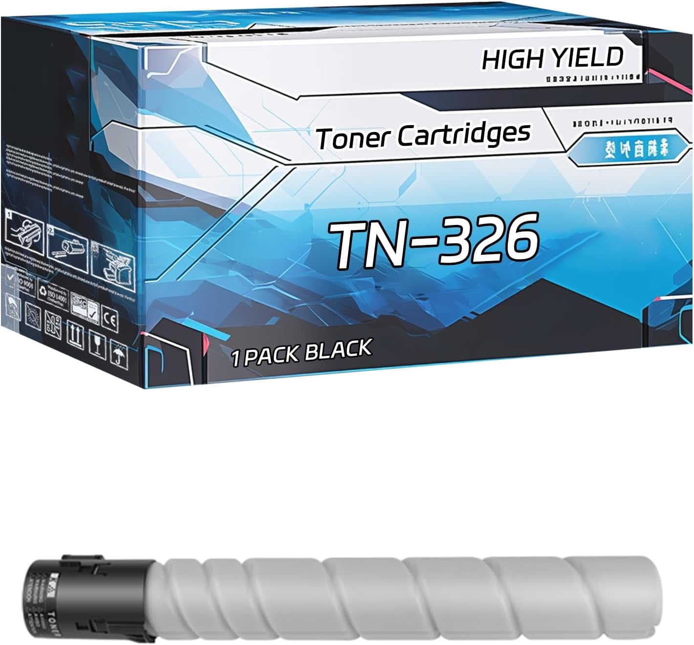 Compatible for Konica Minolta TN-326 Toner Cartridges Work for Konica Minolta bizhub 308e 368e ...