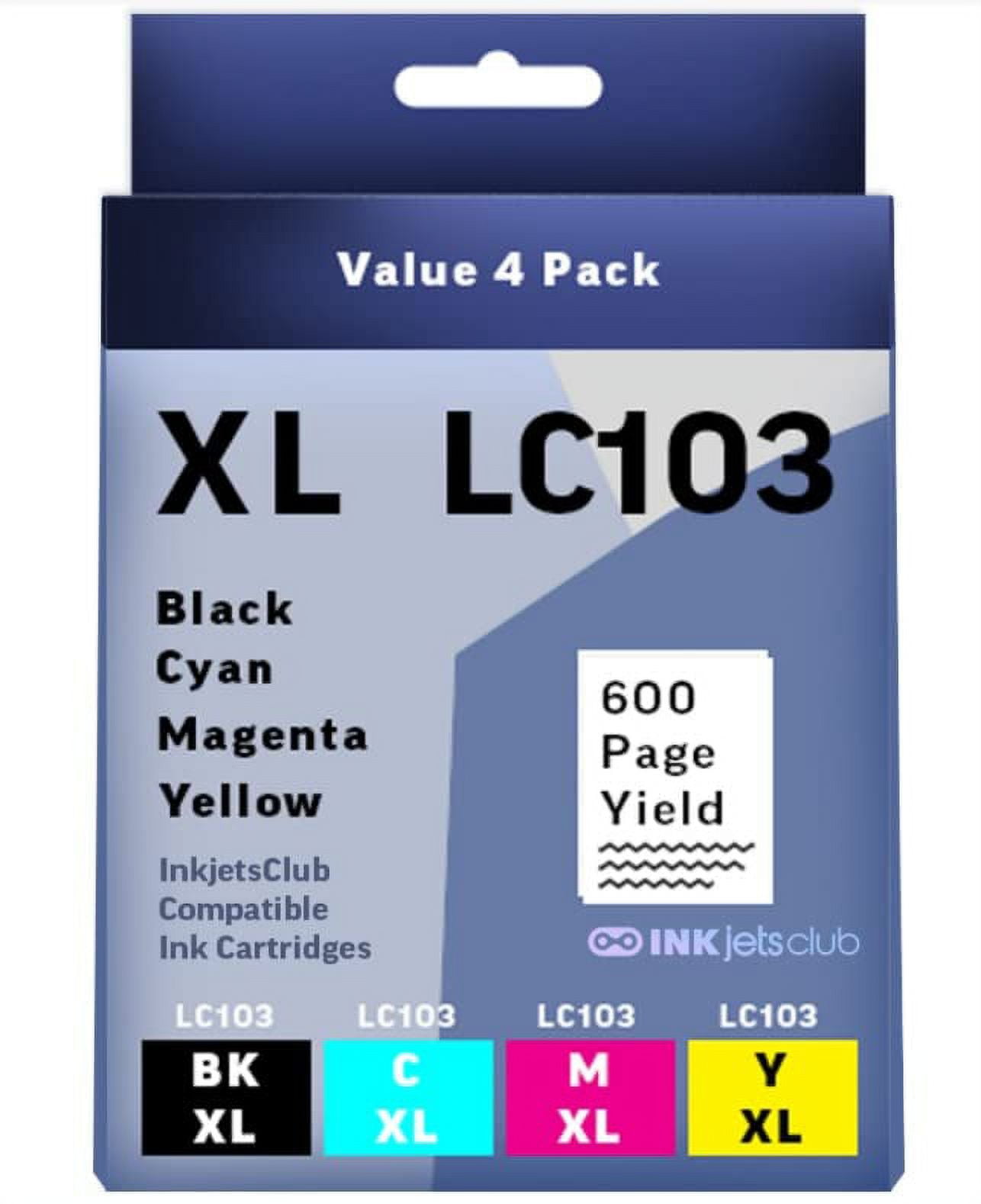 InkjetsClub's Compatible Brother LC103 / 101 High Yield Ink Cartridge 4 ...