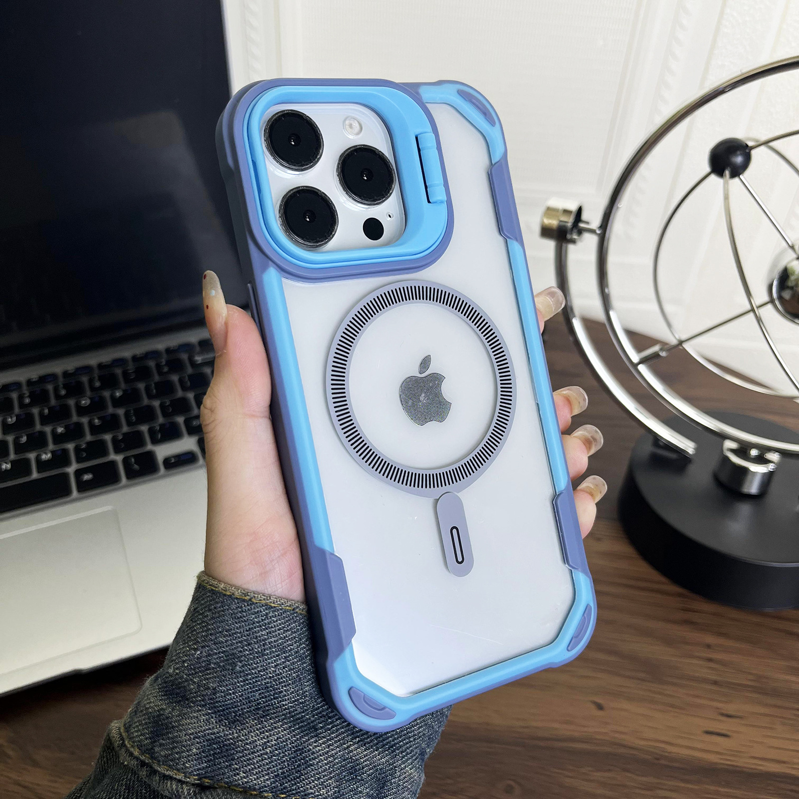 Compatible with MagSafe Phone Case with Lens Stand Function, Shockproof ...