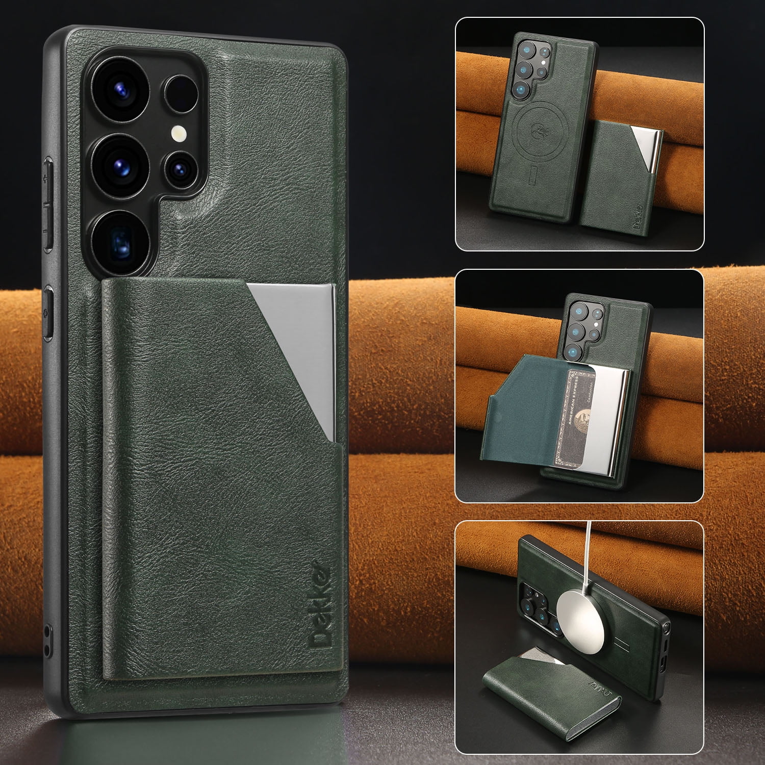 Compatible with Magsafe Wireless Charing for Samsung Galaxy S24 Wallet Case, RFID Blocking Card ...