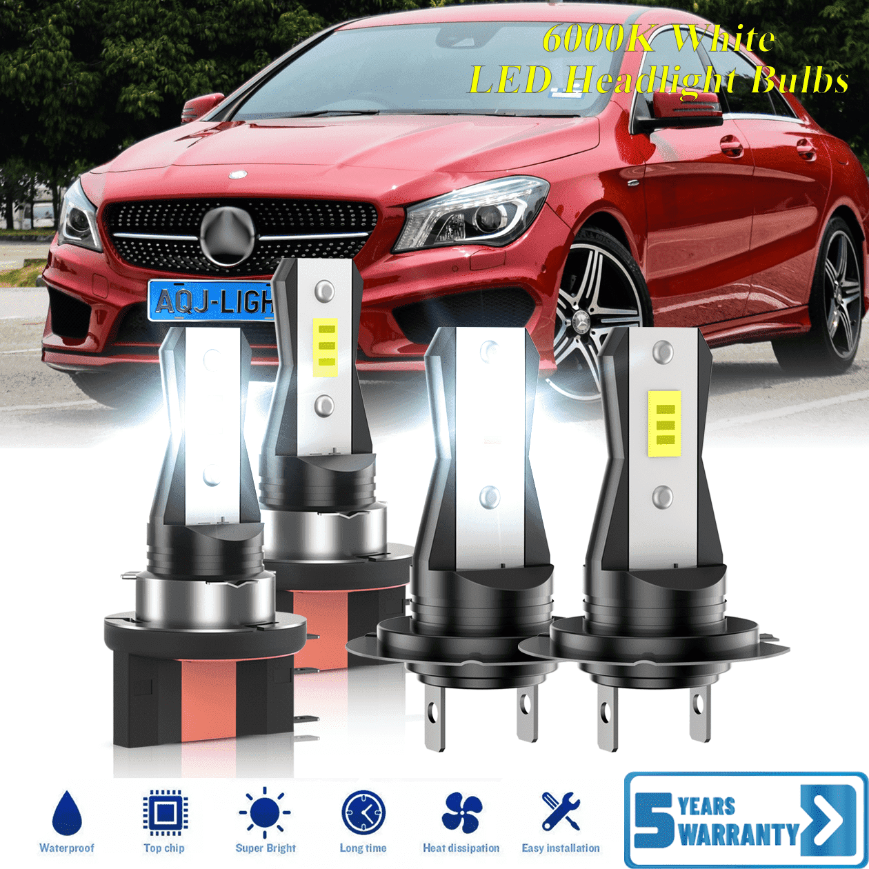 Compatible with Mercedes-Benz CLA250 2013-2019 – H15 H7 LED Headlight ...