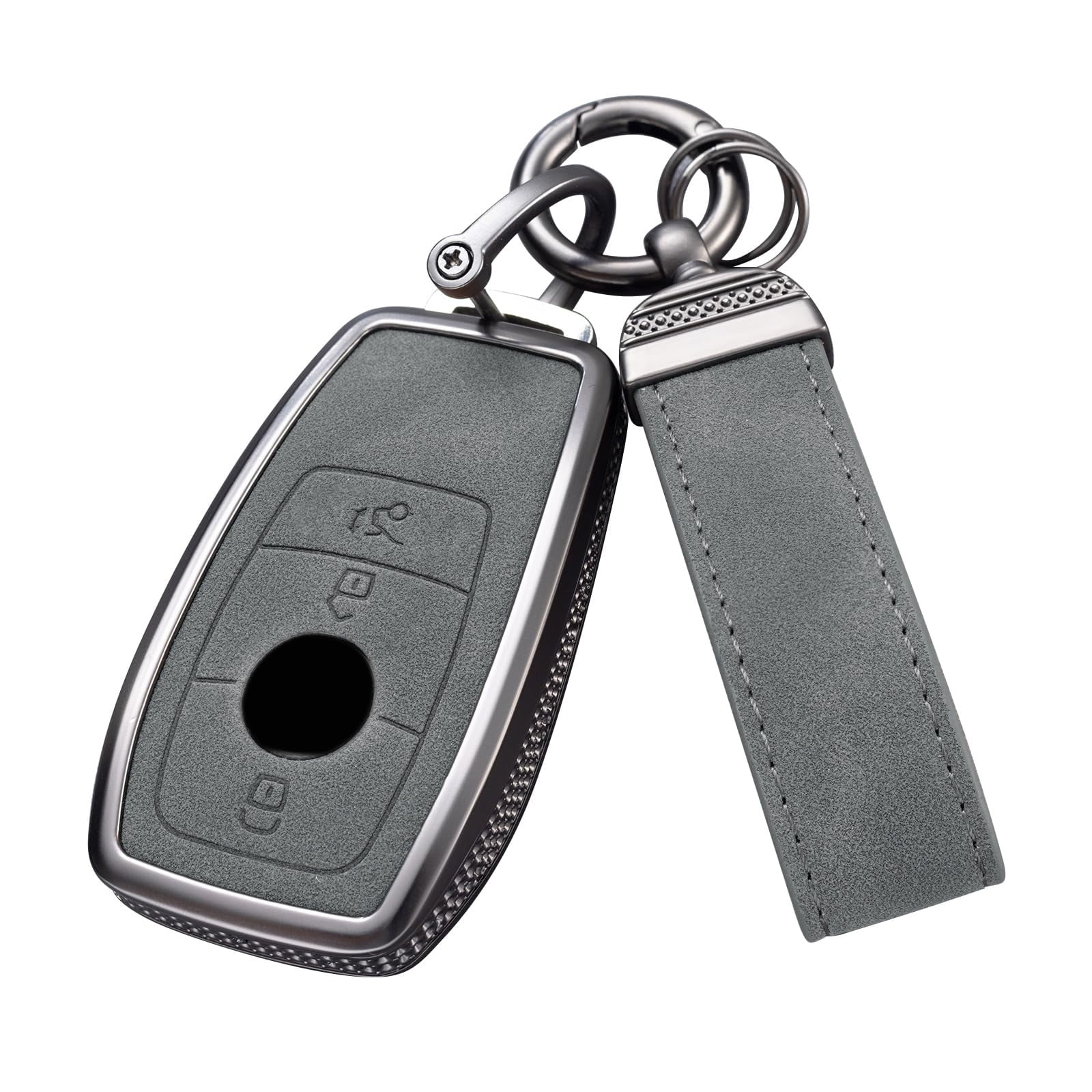 Compatible with Mercedes Benz Key Fob Cover with Keychain Leather Key ...