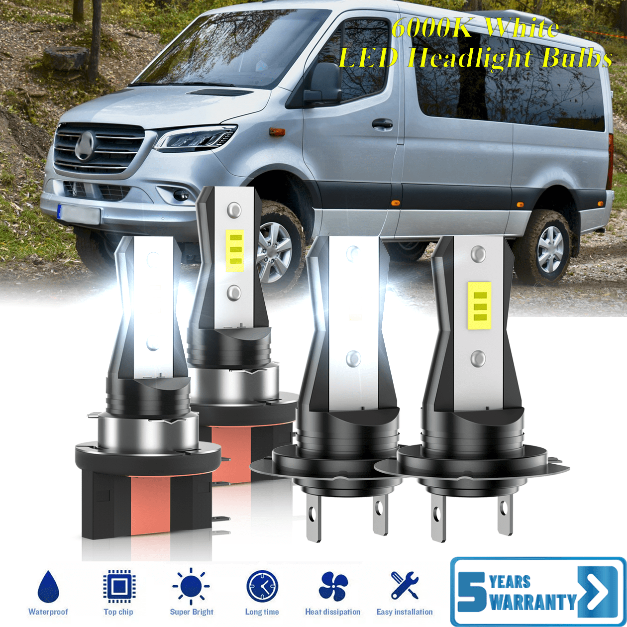 Compatible with Mercedes-Benz Sprinter 1500 2019-2023 – H15 H7 LED ...