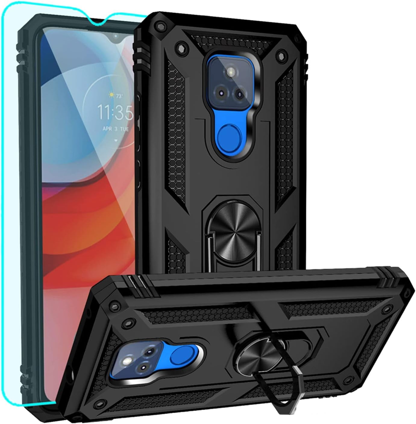 Compatible with Moto G Play Case,with HD Screen Protector,[Military ...