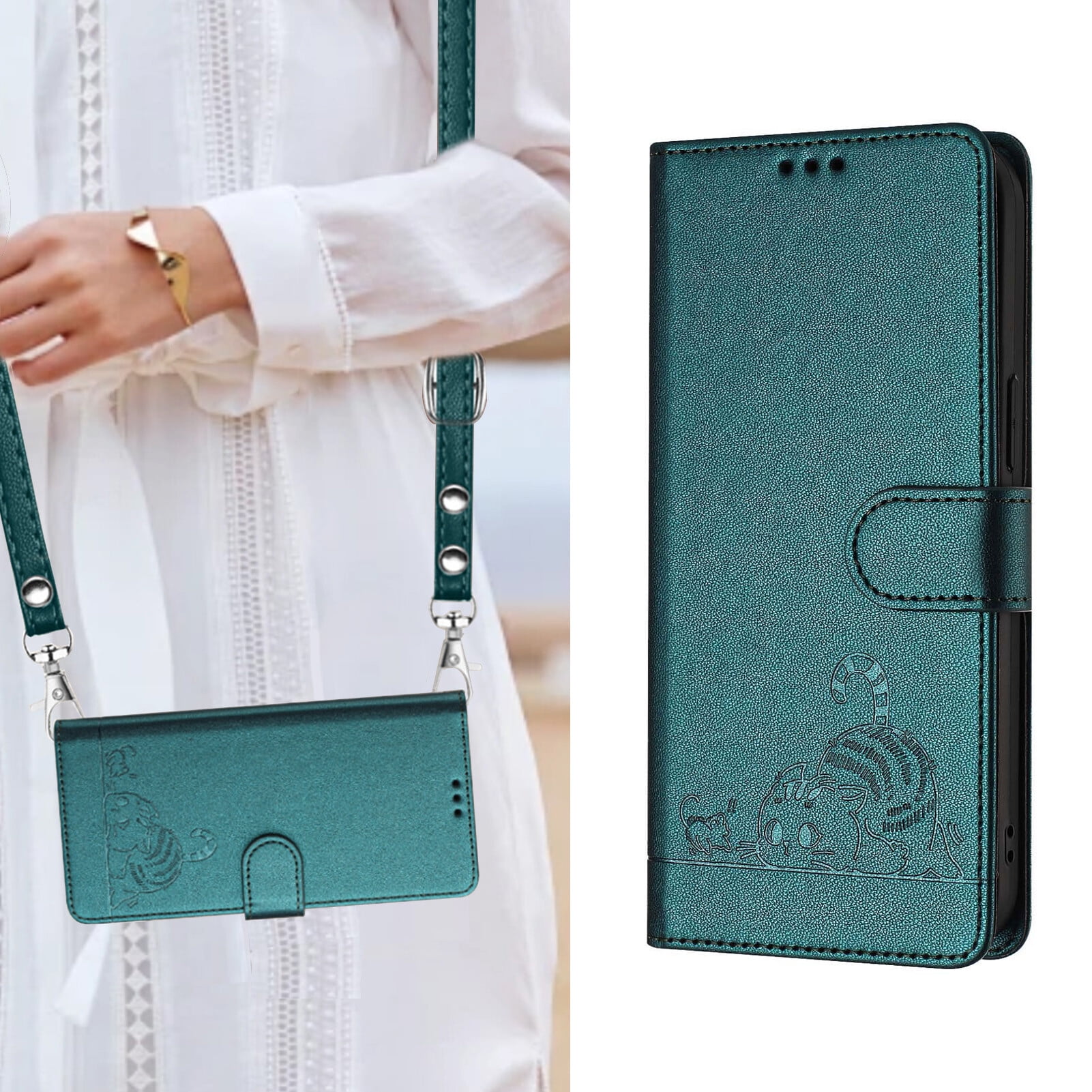 Compatible with Motorola MOTO G Stylus 5G 2024 Case ,RFID Cat Leather ...