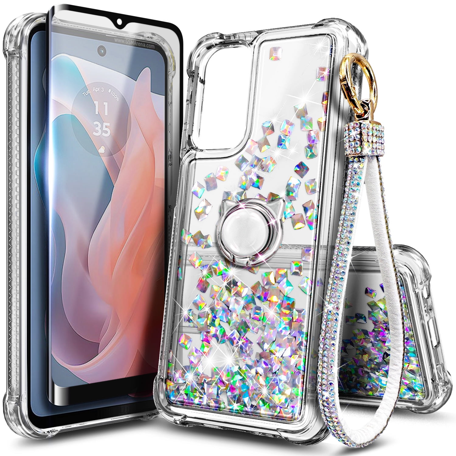Nagebee Glitter Liquid Floating Case for Motorola Moto G 5G 2024 with ...