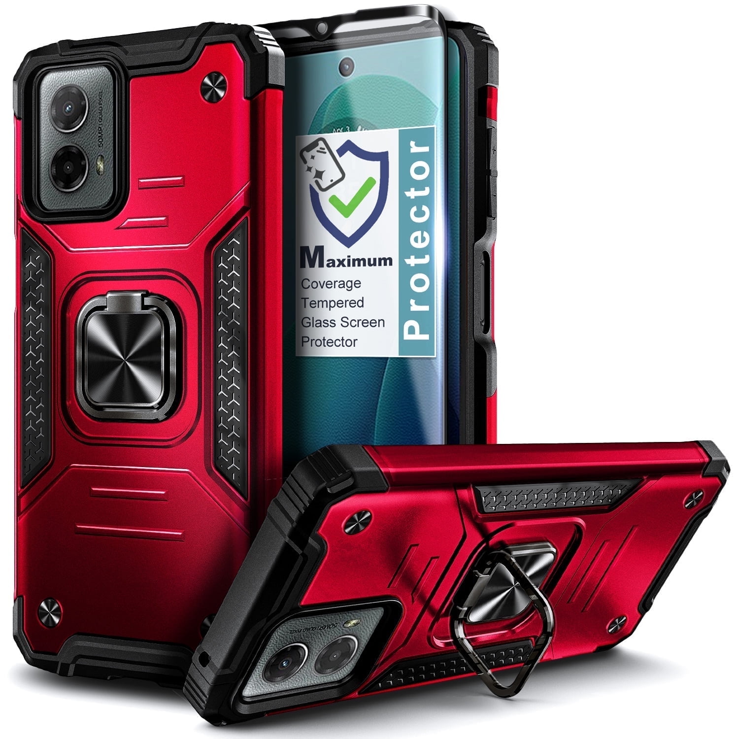 Compatible for Motorola Moto G 5G (2024) Phone Case with Tempered Glass ...