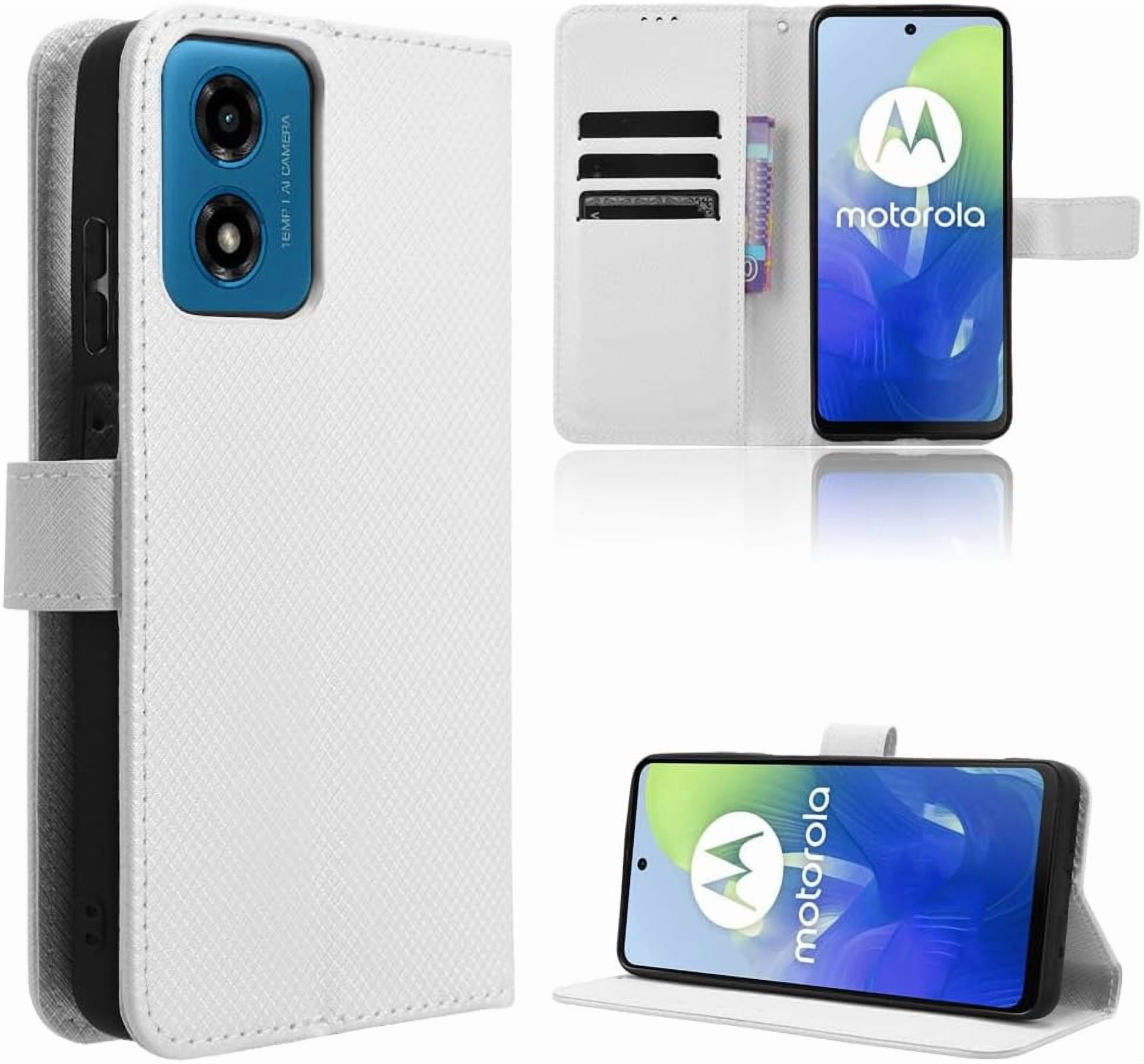 Compatible with Motorola Moto G24 Leather Case Cover,Compatible with ...