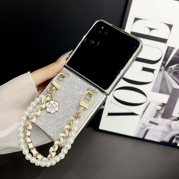Compatible with Motorola Razr 2024/2025 Bling Case with Double Bracelet ...