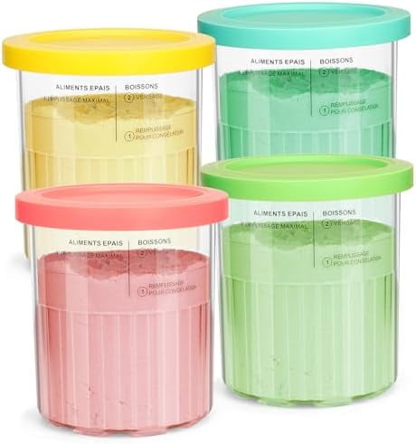 Compatible with Ninja NC500 NC501 Creami Deluxe Pints,24oz Creami ...
