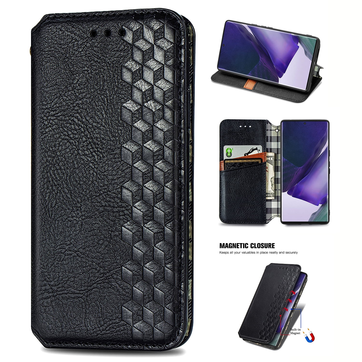 Compatible for OnePlus 12 Wallet Case, Embossed Pattern PU Leather ...