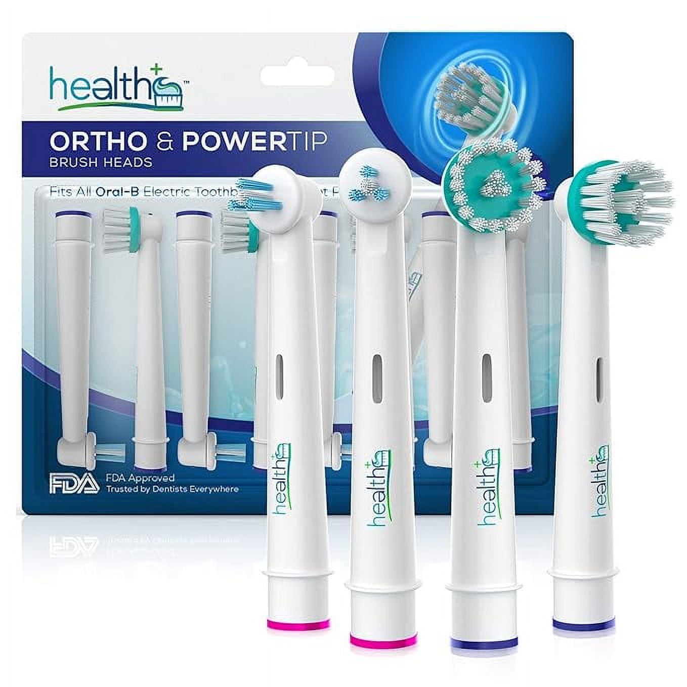Compatible Oral-B Electric Toothbrush Ortho and Power Tip Bristle Replacement Head - 8-Pack ...