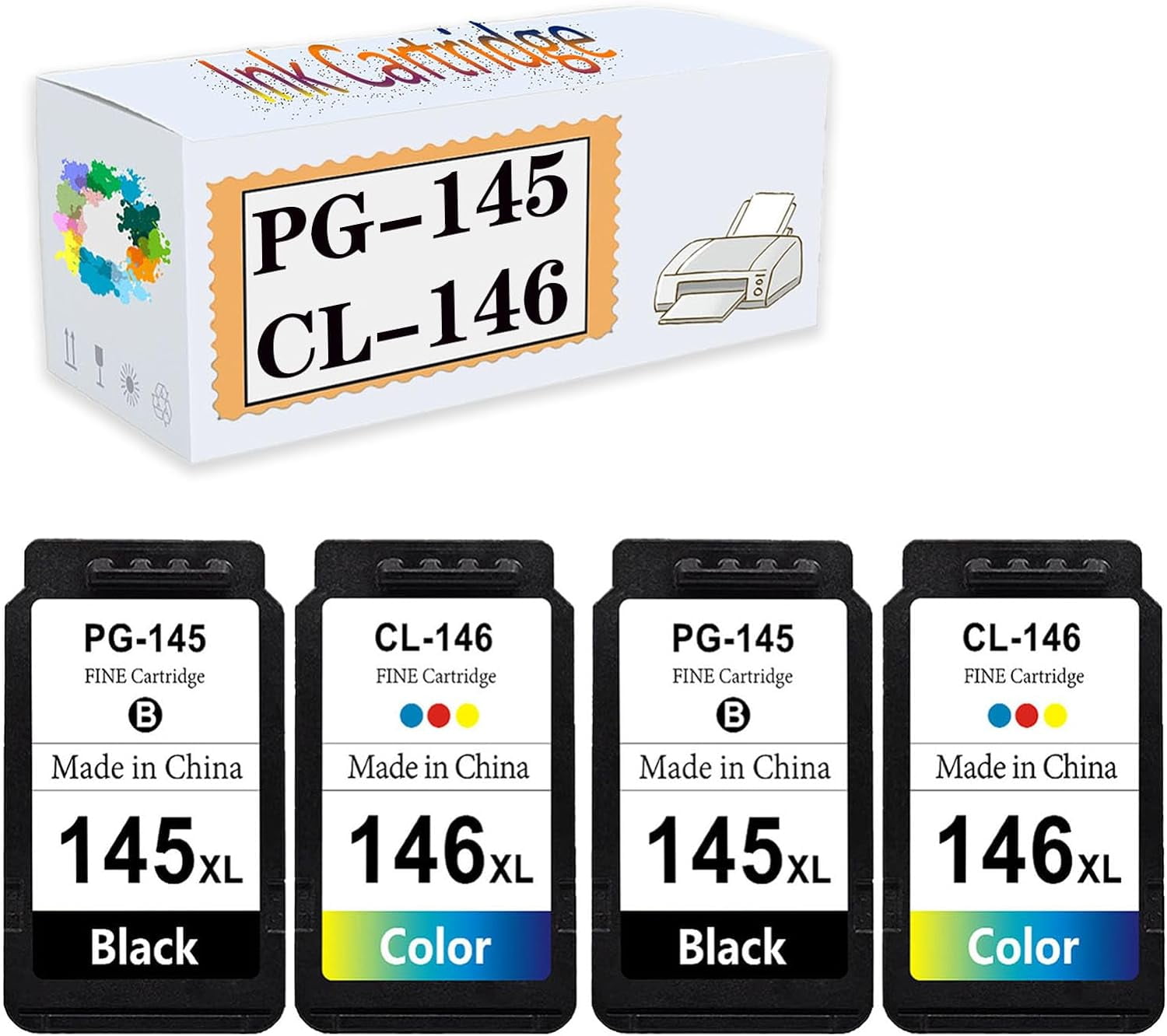 Compatible PG-145 CL-146 PG145 CL146 Ink Cartridges Replacement for ...