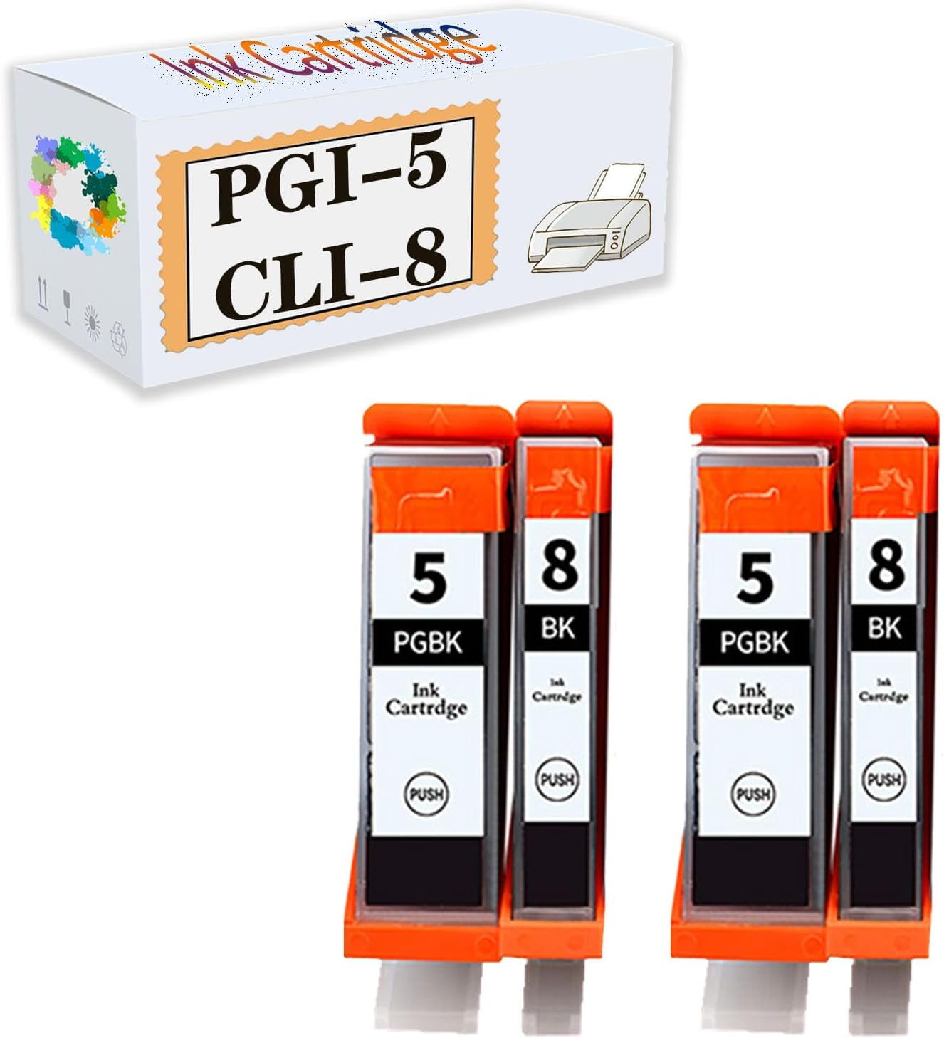 Compatible PGI-5 CLI-8 28ML Ink Cartridges Replacement for Canon MP610 ...