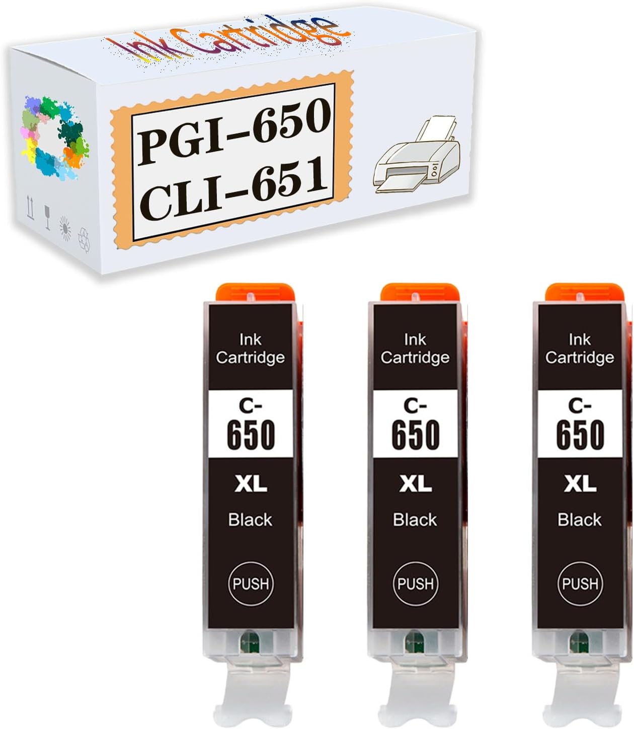 Compatible PGI-650 CLI-651 25ML Ink Cartridges Replacement for Canon ...