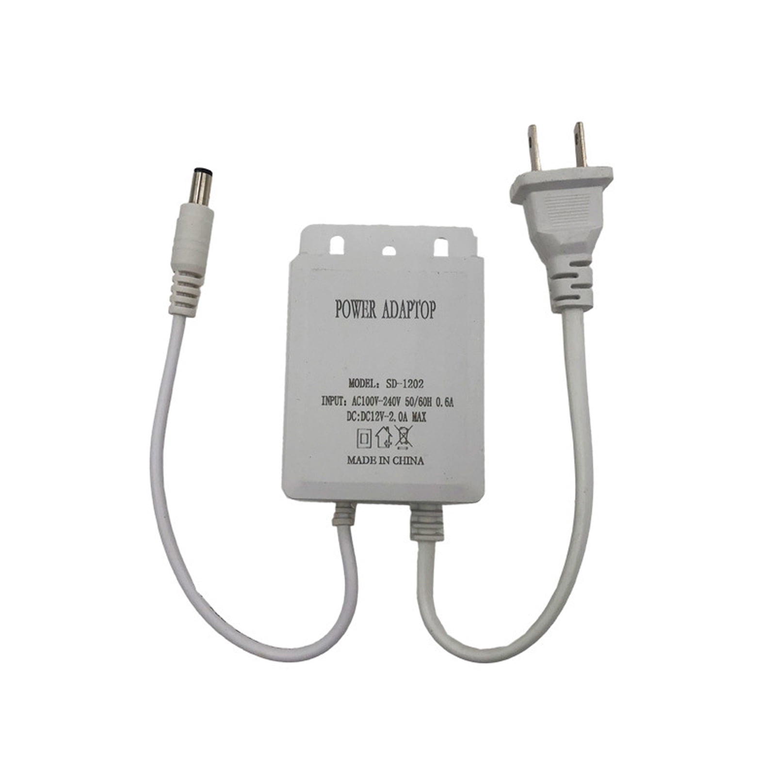 Compatible Power Adapter DC12V 2A 5.5x2.1mm Plug Waterproof Outdoor Use ...