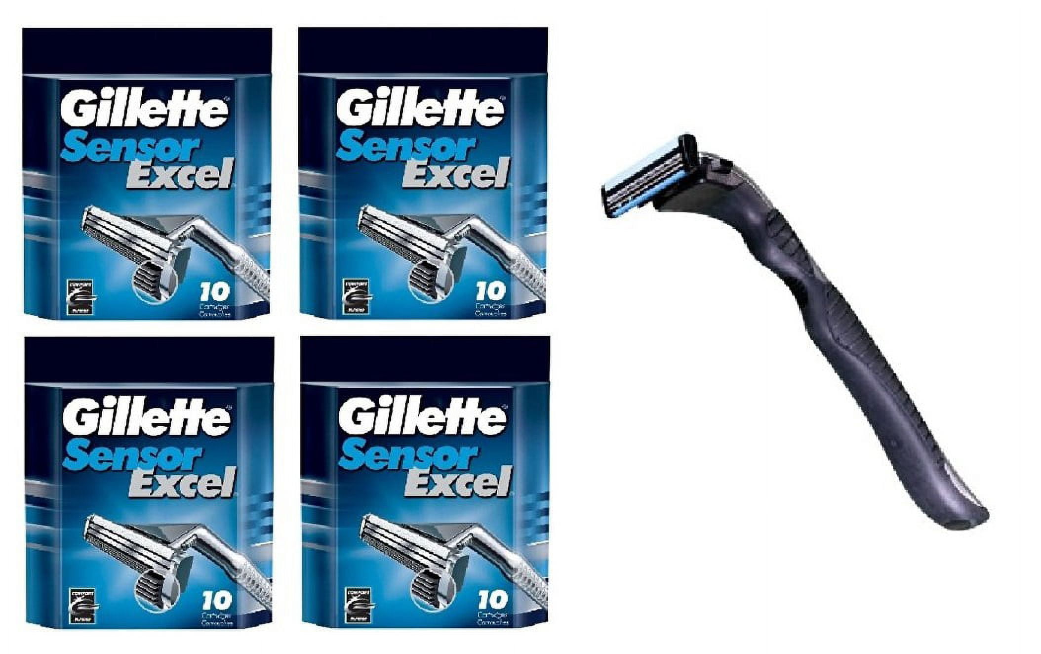 Gillette Sensor Excel Razor Handle with Precision Aligned 3-Blade ...