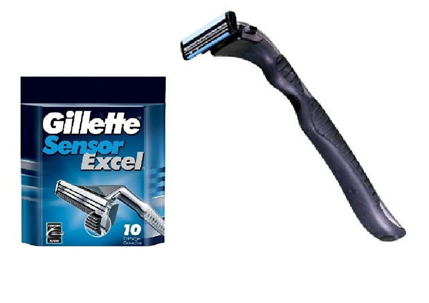 Compatible Razor Handle + Gillette Sensor Excel Refill Razor Blade ...