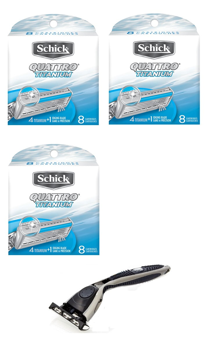 Compatible Razor + Schick Quattro Titanium Refill, 8 Ct (3 Pack ...