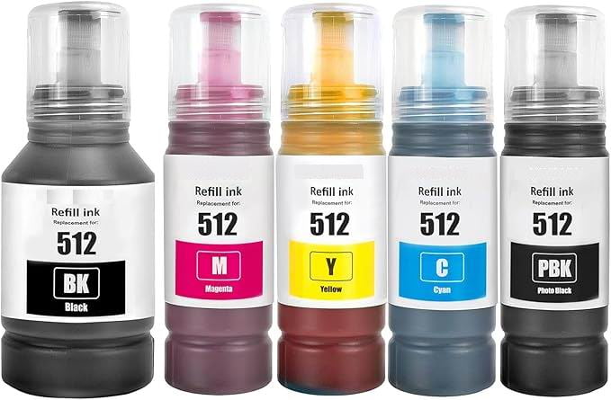 Compatible Refill Ink Bottles 512 T512 Compatible with Epson 512 T512 ...