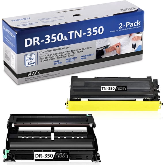 Compatible Replacement for Brother TN-350 TN350 Toner & DR-350 DR350 ...