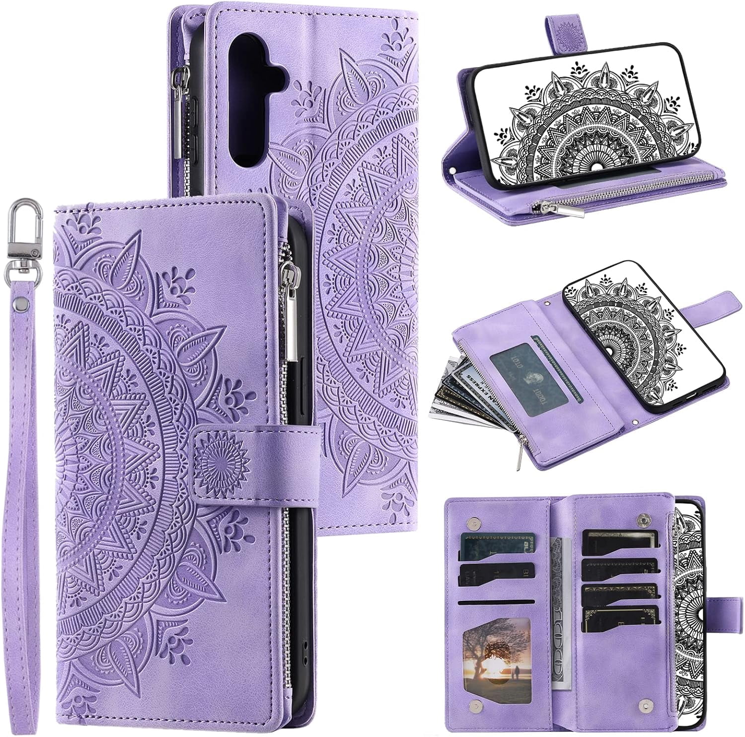 Compatible with Samsung Galaxy A14 5G Case Wallet for Women, Mandala ...