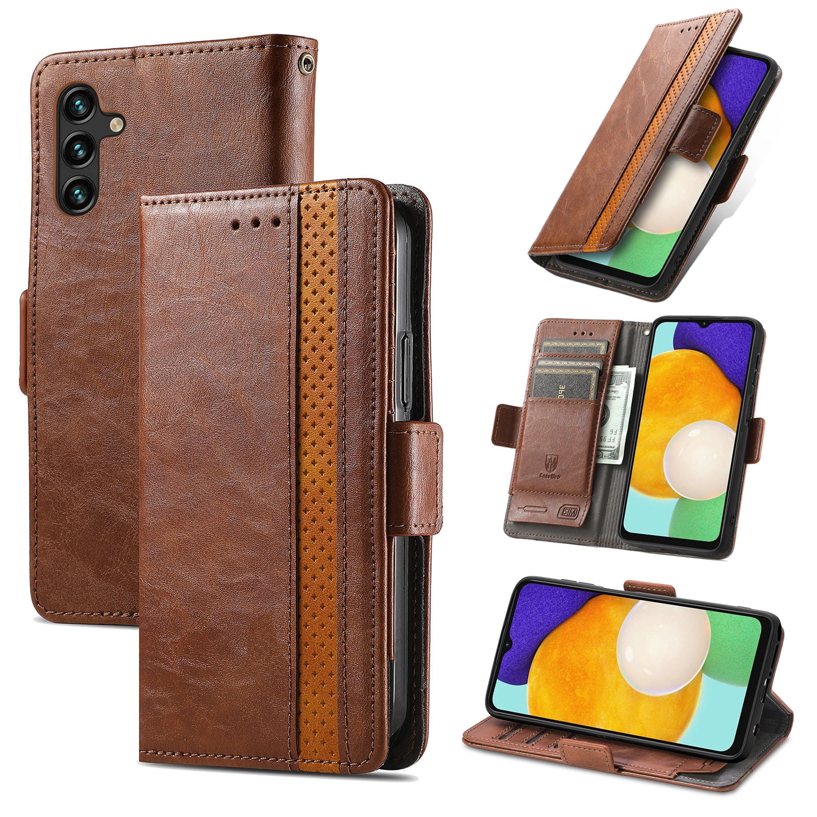 Compatible with Samsung Galaxy A15 Wallet Case, Vintage PU Leather ...