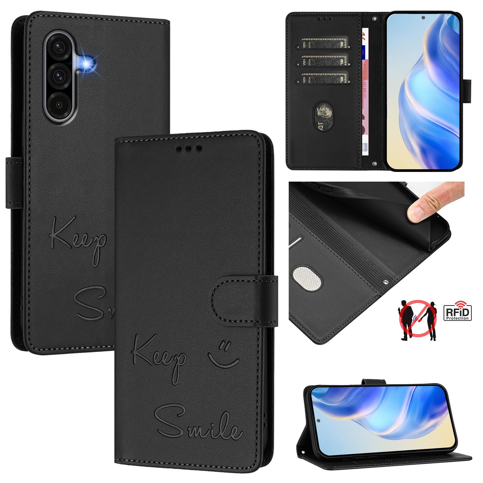 Compatible for Samsung Galaxy A27 Wallet Case with RFID Blocking Credit ...