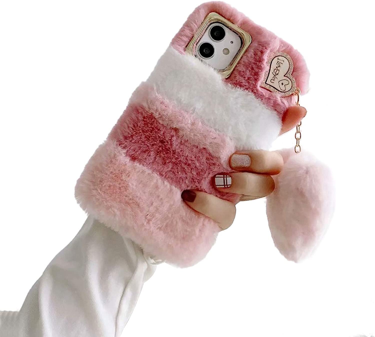 Compatible with Samsung Galaxy A32 5G Case with Plush Ball,Fuzzy Fluffy ...