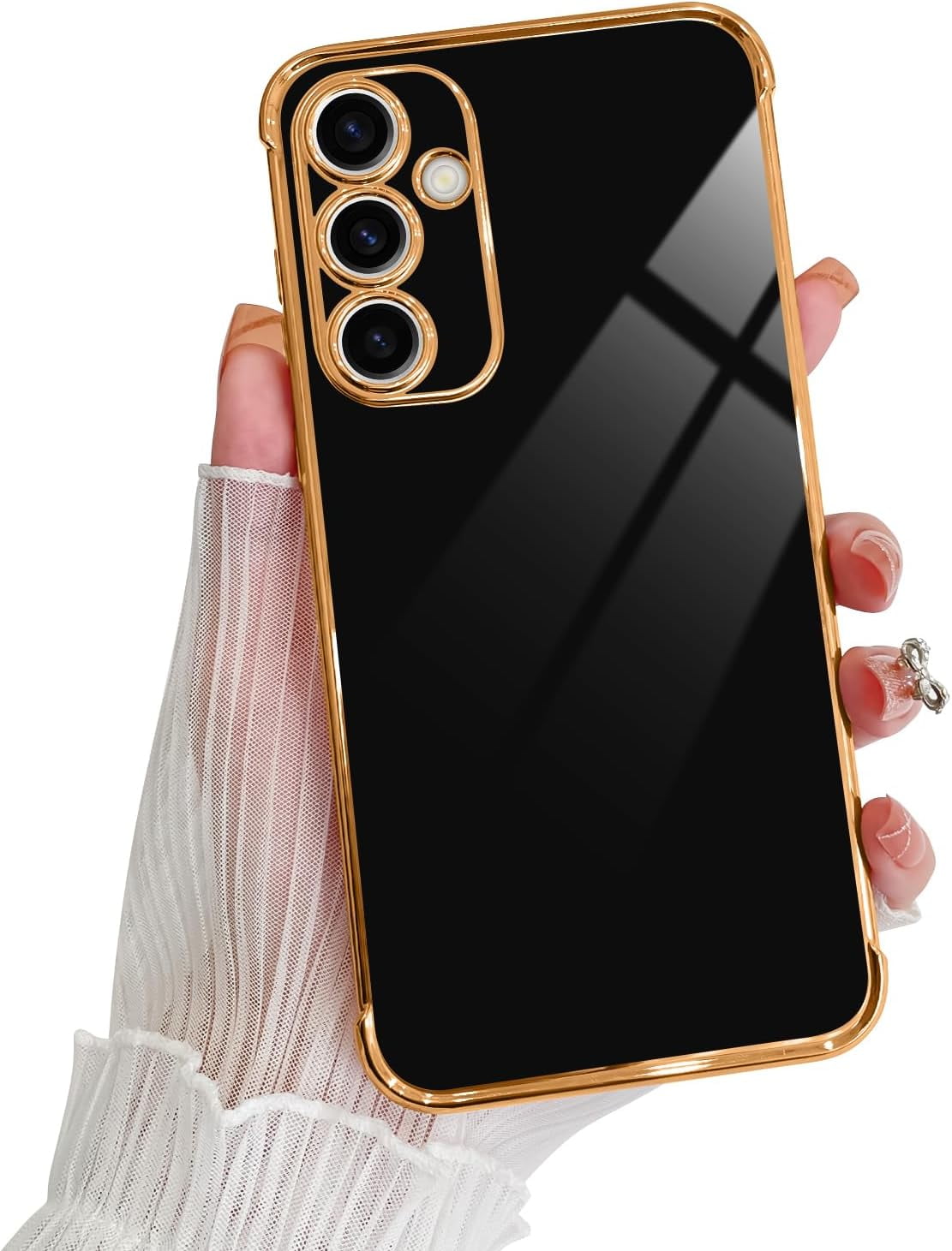 Compatible with Samsung Galaxy A35 5G Case Cute Luxury Plating Design for Women Girly, Soft TPU ...