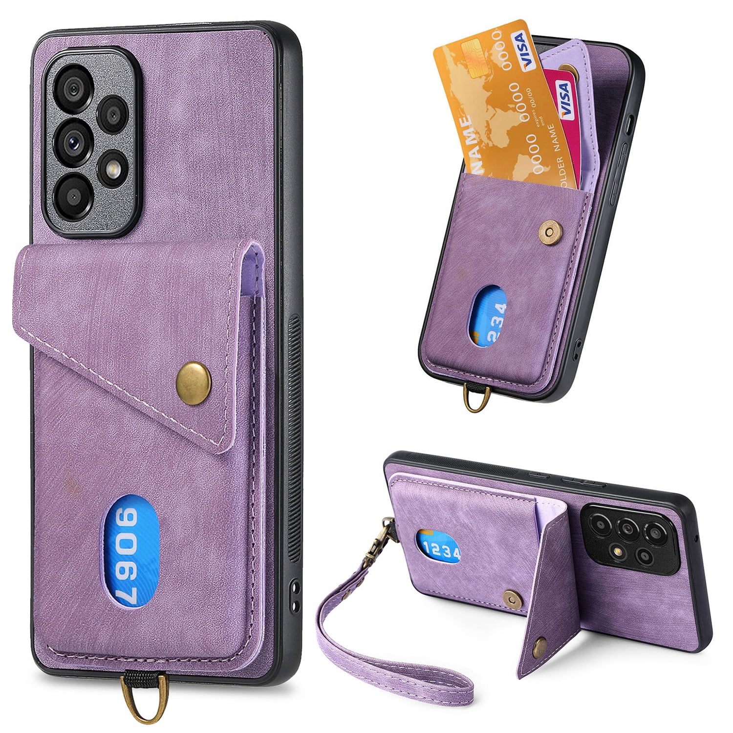 Compatible with Samsung Galaxy A35 PU Leather Back + TPU Frame Case ...
