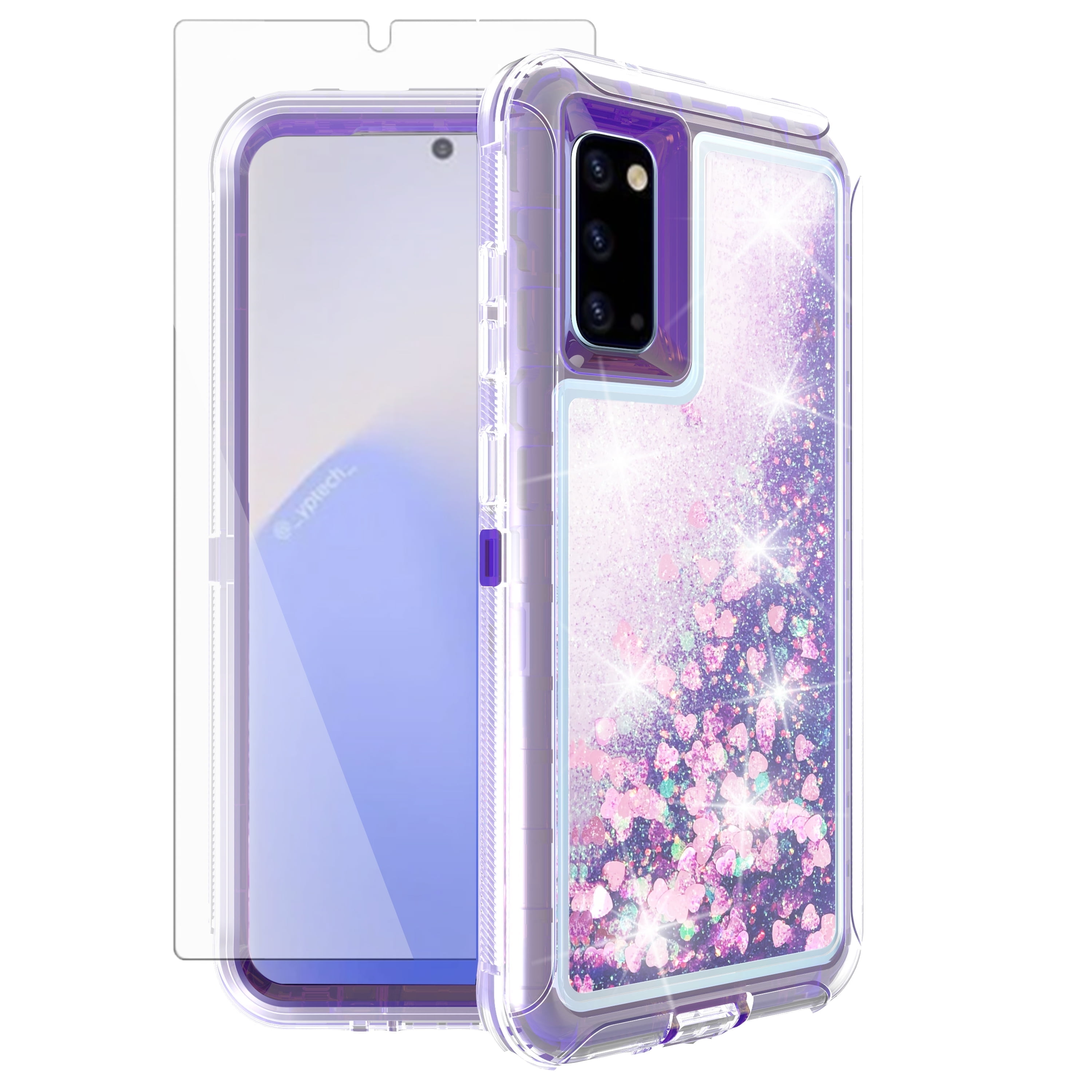 Compatible with Samsung Galaxy Note 20 5G Phone Case Tempered Glass Screen Protector Bling ...