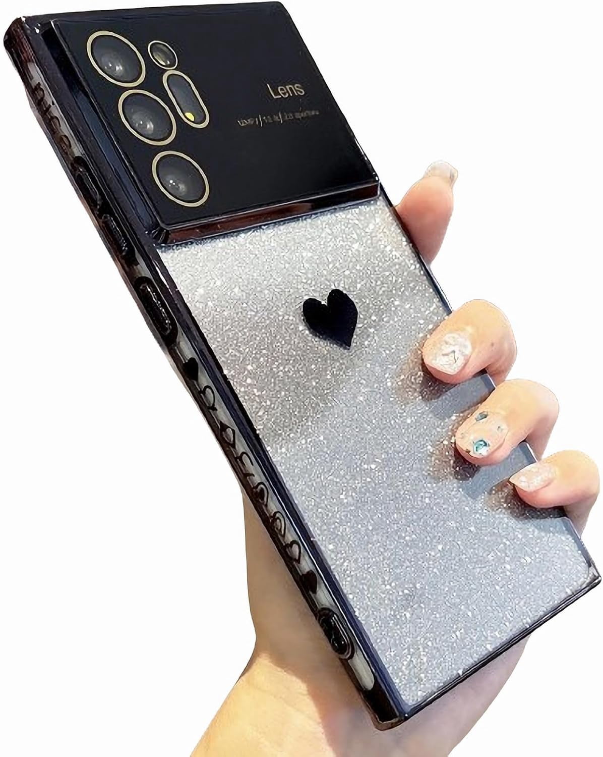Compatible with Samsung Galaxy Note 20 Ultra Plating Cute Heart Phone ...