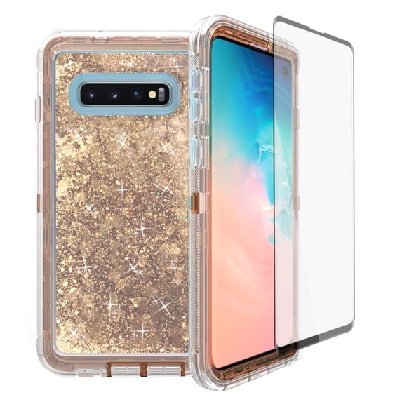 Compatible with Samsung Galaxy S10 Phone Case Tempered Glass Screen ...