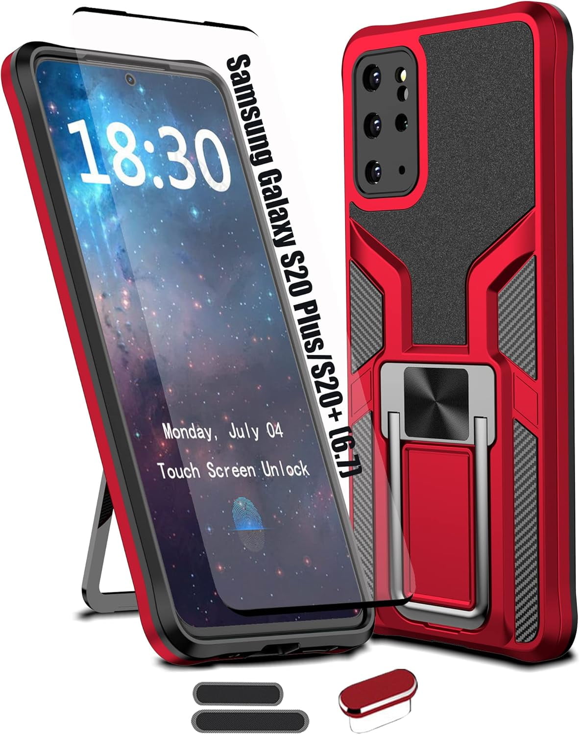 Compatible Samsung Galaxy S20 Plus/S20+ Heavy Duty Military Grade Shockproof Kickstand Case ...