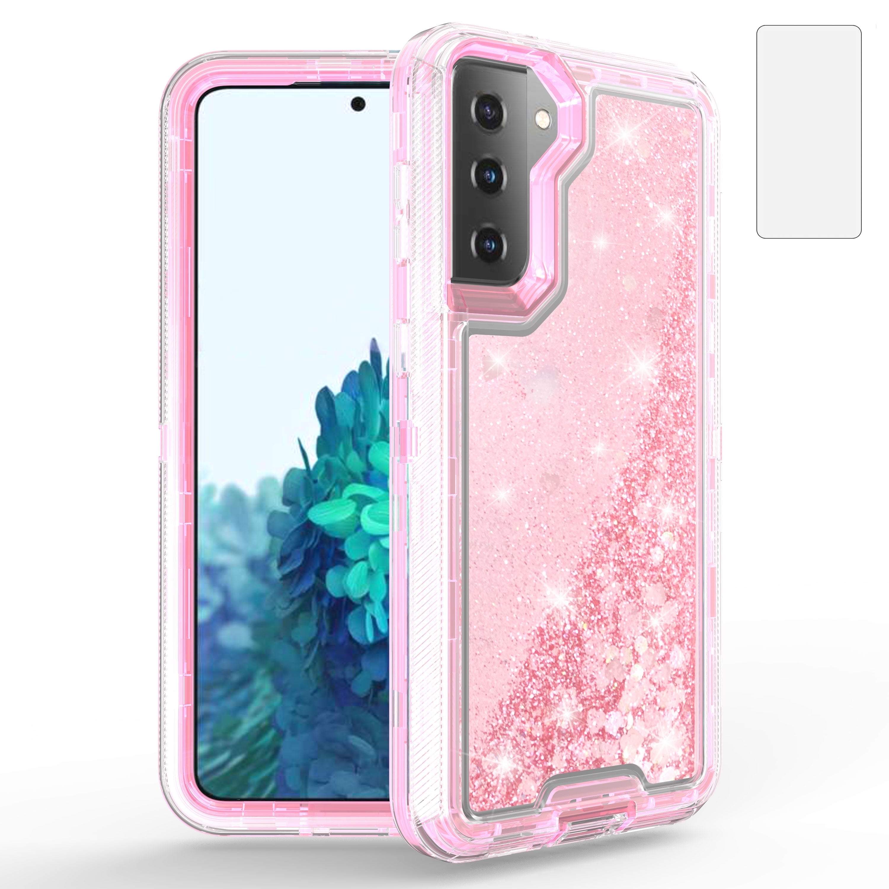Compatible with Samsung Galaxy S22 Plus S22+ 5G Phone Case Tempered Glass Screen Protector Bling ...
